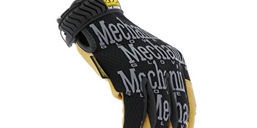 Mechanix Wear: The Original Material4X Synthetic Leather Work Gloves with Secure Fit, Abrasion Resistant, Added Durability, Safety Gloves for Men, Multi-Purpose Use (Brown, Large)