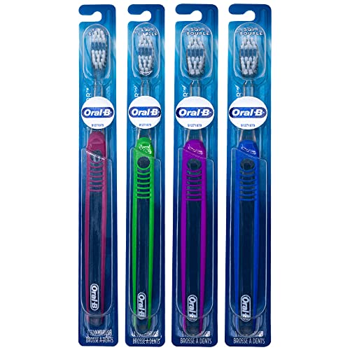 Oral-B Indicator Toothbrushes 35, Compact Soft (Colors Vary) - Pack of 4