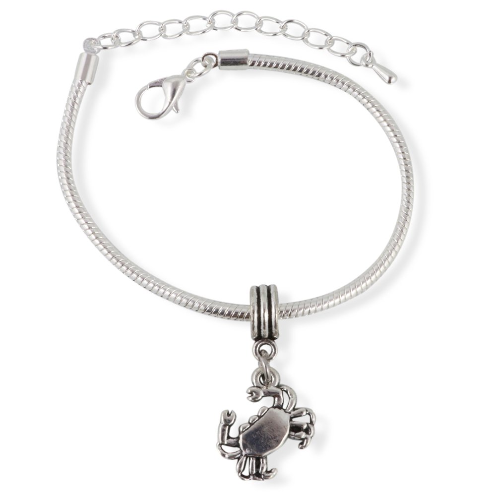Dave The Bunny Crab Jewelry for Women | Stainless Steel Snake Chain Charm Bracelet