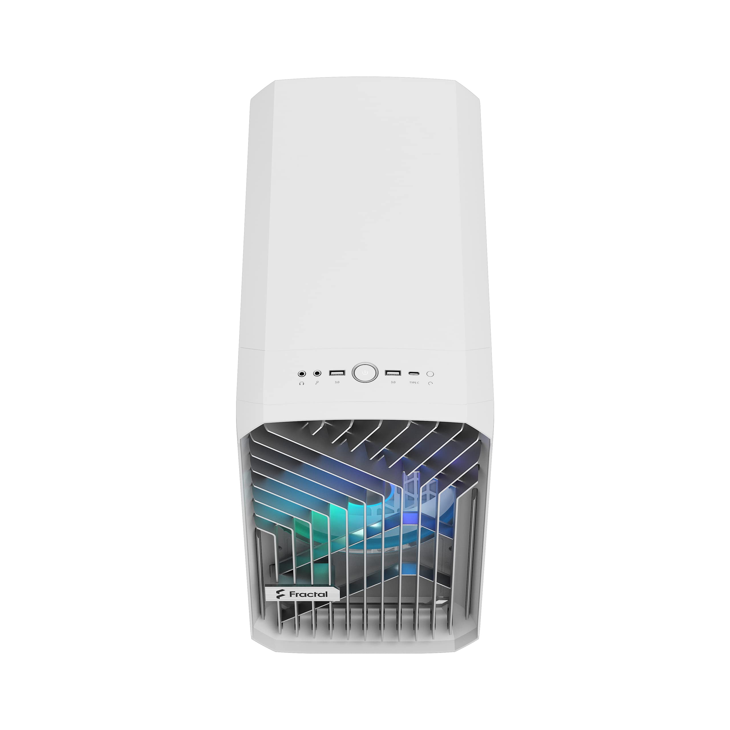 Fractal Design Torrent Nano RGB White - Clear Tint Tempered Glass Side Panel - Open Grille for Maximum air Intake - 180mm RGB PWM Fan Included - Type C - mITX Airflow Mini Tower PC Gaming Case