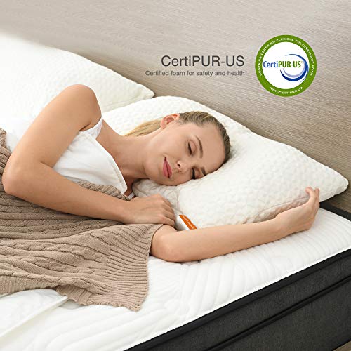 Sweetnight Twilight 10 Inch Mattress in a Box - PillowTop Memory Foam & Inner Springs Hybrid - Sleep Cool, Motion Isolating Individually Wrapped Coils - King