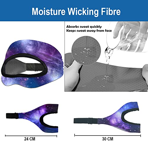 VR Eye Mask Cover VR Mask Sweat Band ,Replace Silicone Face Cover Pad Adjustable Breathable VR Sweat Band for Oculus Quest 2, HTC Vive, PS, Gear, VR Workouts - 2PC (Starry Sky)