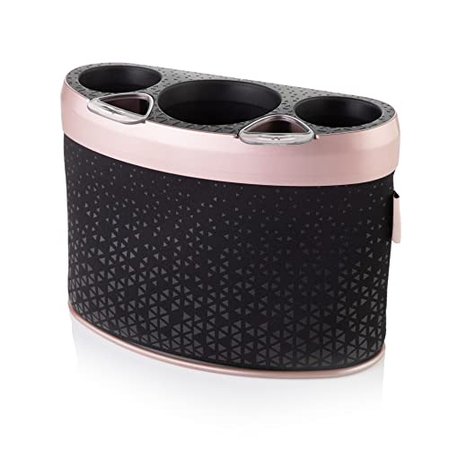 Minky Homecare Neoprene Styling Dock, Curling Iron and Hair Dryer Holder - Hair Tool Organizer Storage for Bathroom Countertop, Dresser - Rose Gold/Black
