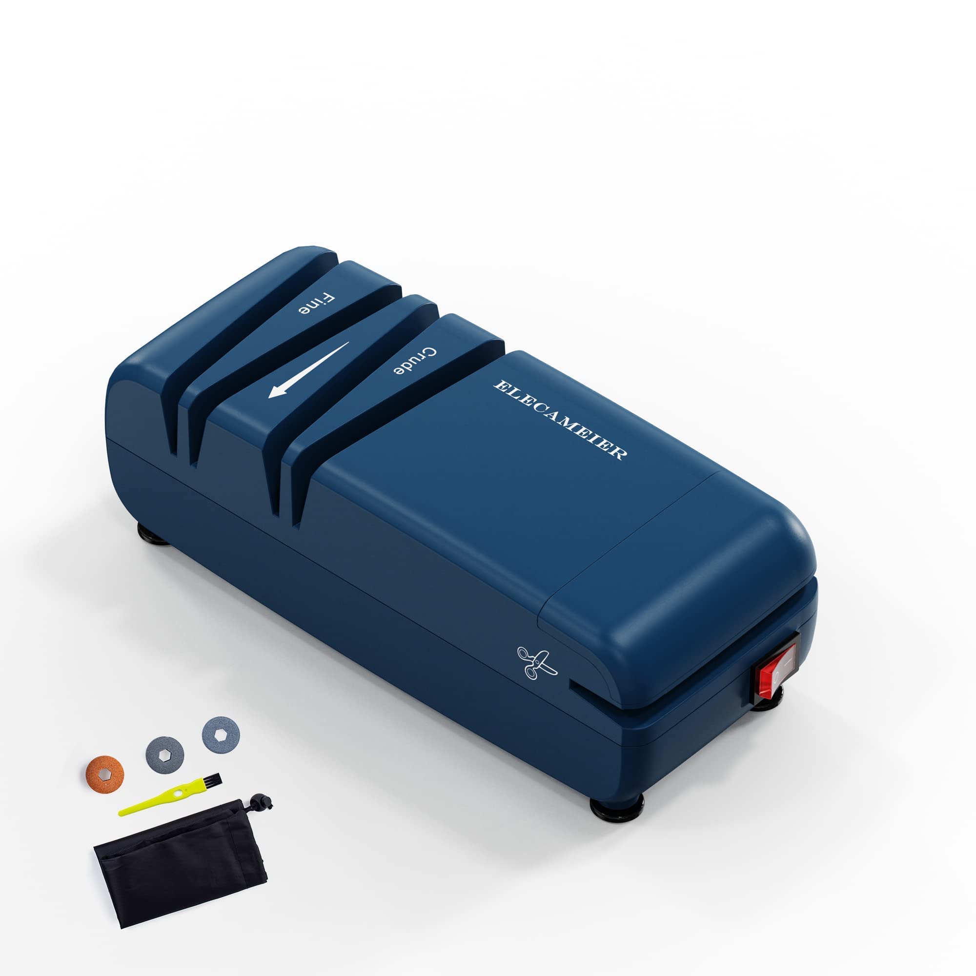 Electric Knife Sharpener New 2.0,Elecameier 15 Degree Professional Kitchen Knife Sharpeners Easy To Use And Quickly Sharpening Of Chef Knifes/Pocket Knife/Scissors Custom Prussian Blue