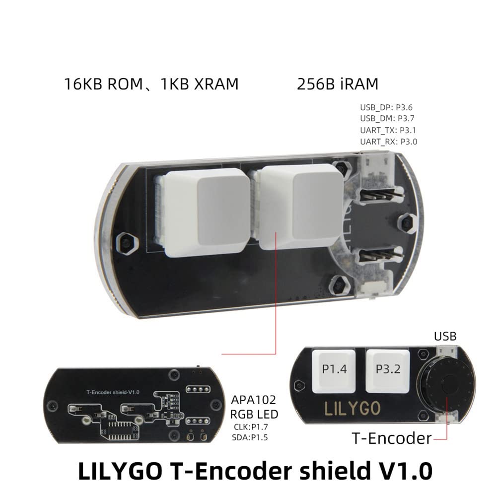 HICCYRODLY T-Encoder V1.0 CH552 Customize Macro with APA102 RGB LED Development Board T-Encoder Button Expansion Module