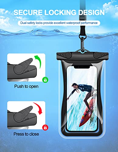 Vuwwey Waterproof Phone Pouch, [Built-in Pocket] Floating IPX8 Waterproof Phone Case with Adjustable Lanyard, Underwater Dry Bag Compatible with iPhone 14 13 12 11 Pro Max and Up to 6.9''- 2 Pack