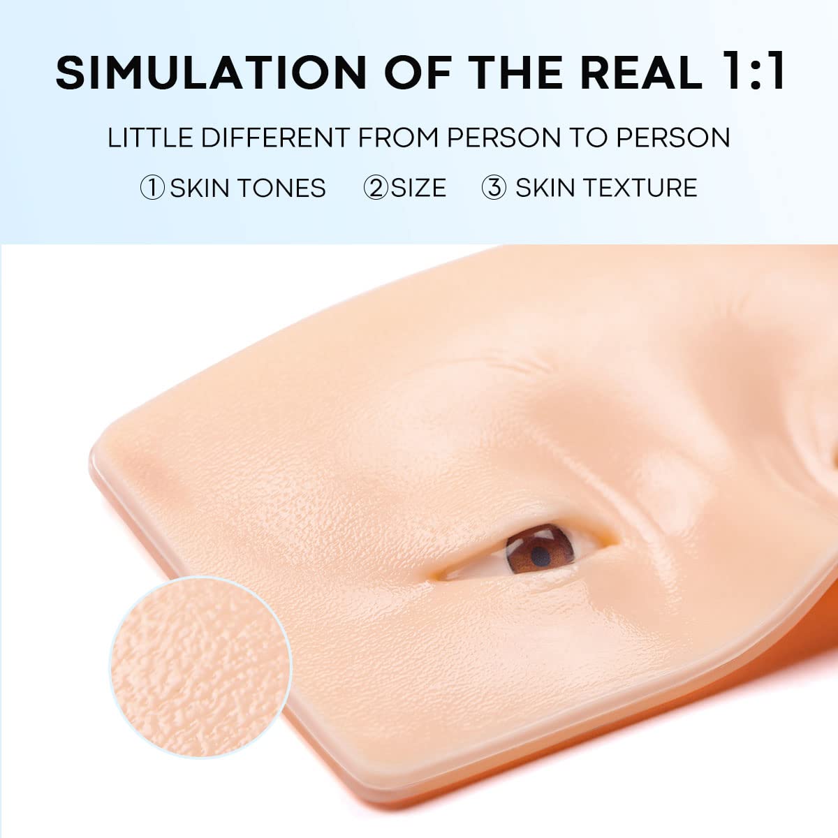 IMAKEUPNOW Makeup Practice Face Board 3D Realistic Pad with Cleaning Brush for Makeup Artist Board Makeup Practice, Eyeshadow Eyeliner Eyebrow Mapping Realistic Face Skin Eye Makeup Gift for Women