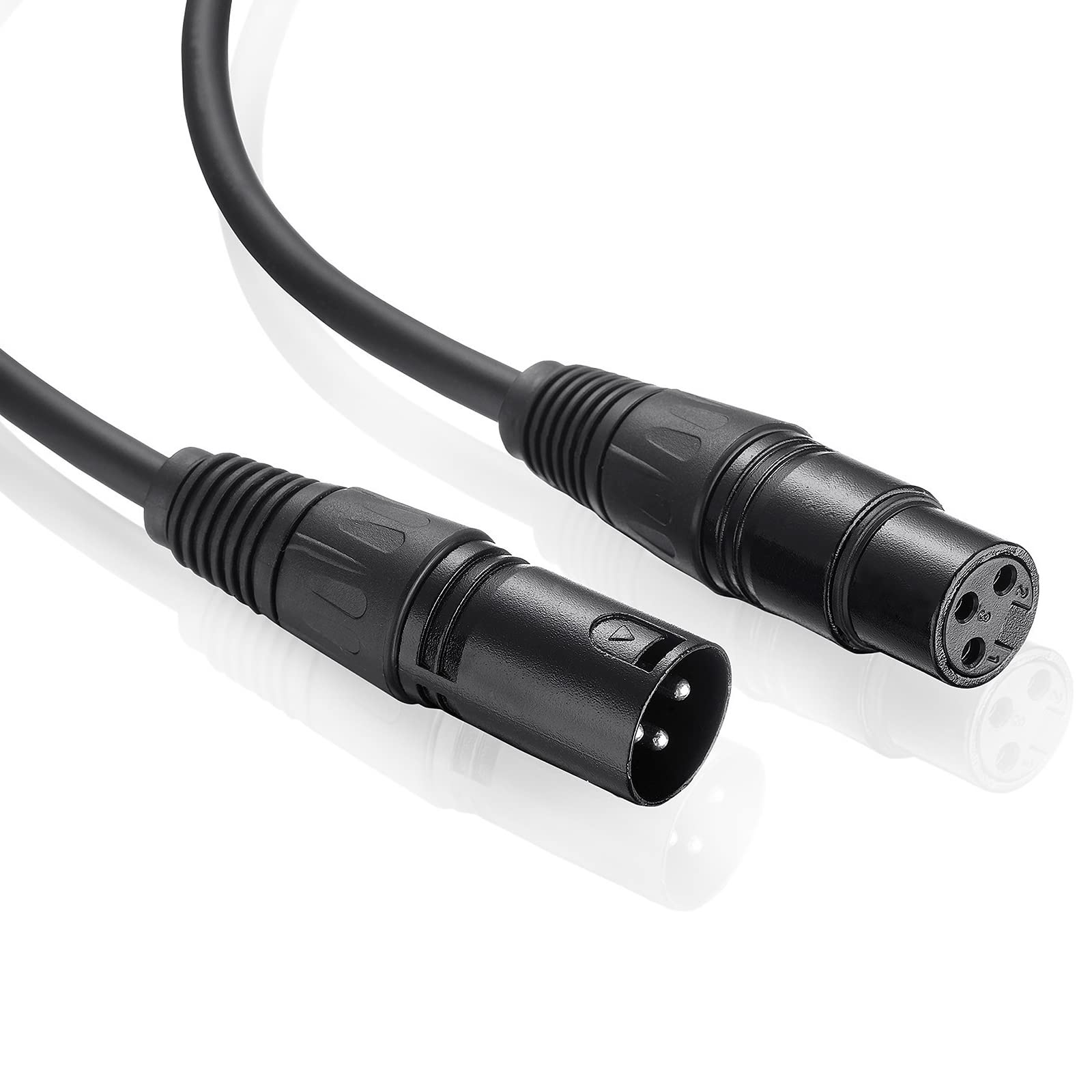 DteeDck XLR Cable 6ft, XLR Microphone Cable 3 Pin Male to Female, XLR to XLR Balanced Mic Cord for Microphone Speakers Mixer and Pro Devices