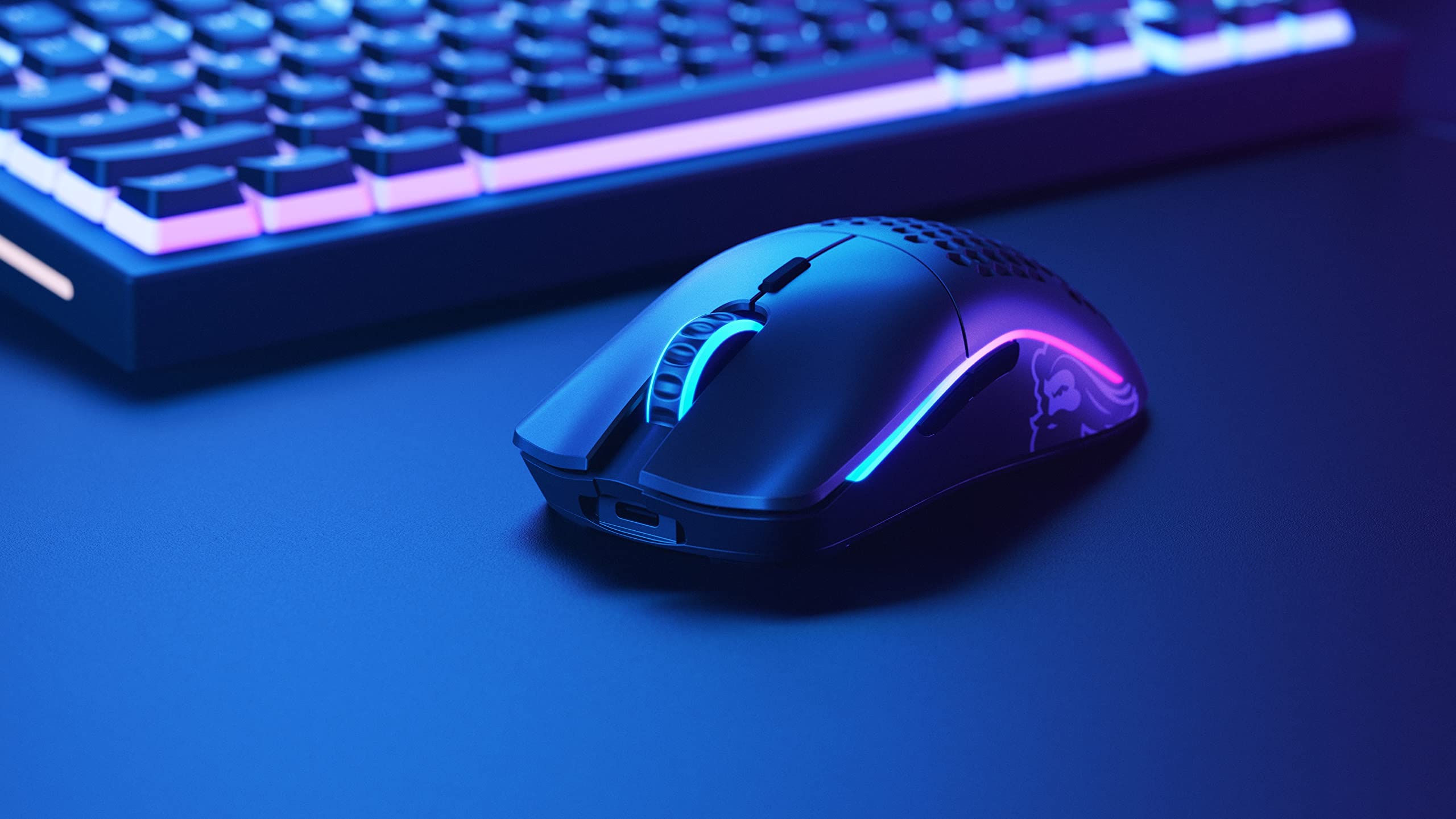 Gaming Keyboard and Mouse Combo - Glorious GMMK 87% Percent Backlit RGB TKL Mechanical Keyboard (Black) + Model O Wireless Gaming RGB Matte Black Mouse