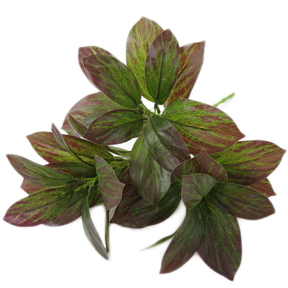 Shineweb 1Pc 3 Branches Artificial Magnolia Leaves Plants Garland Home Kitchen Garden Office Wedding Wall Decor Purple