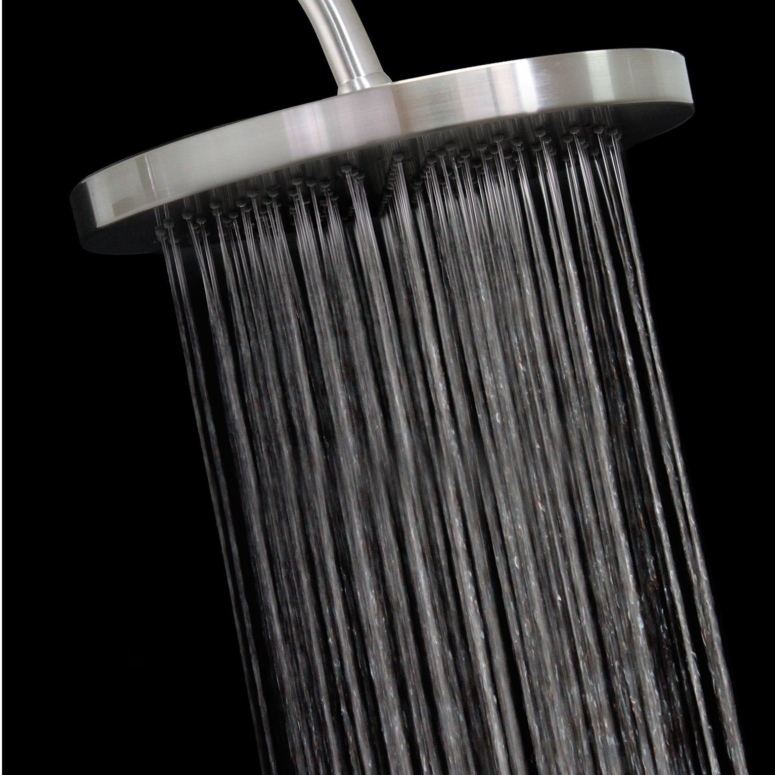 MODONA 10” Rain Shower Head and “S” Long Shower Arm with Flange – Satin Nickel - 5 Year Warrantee
