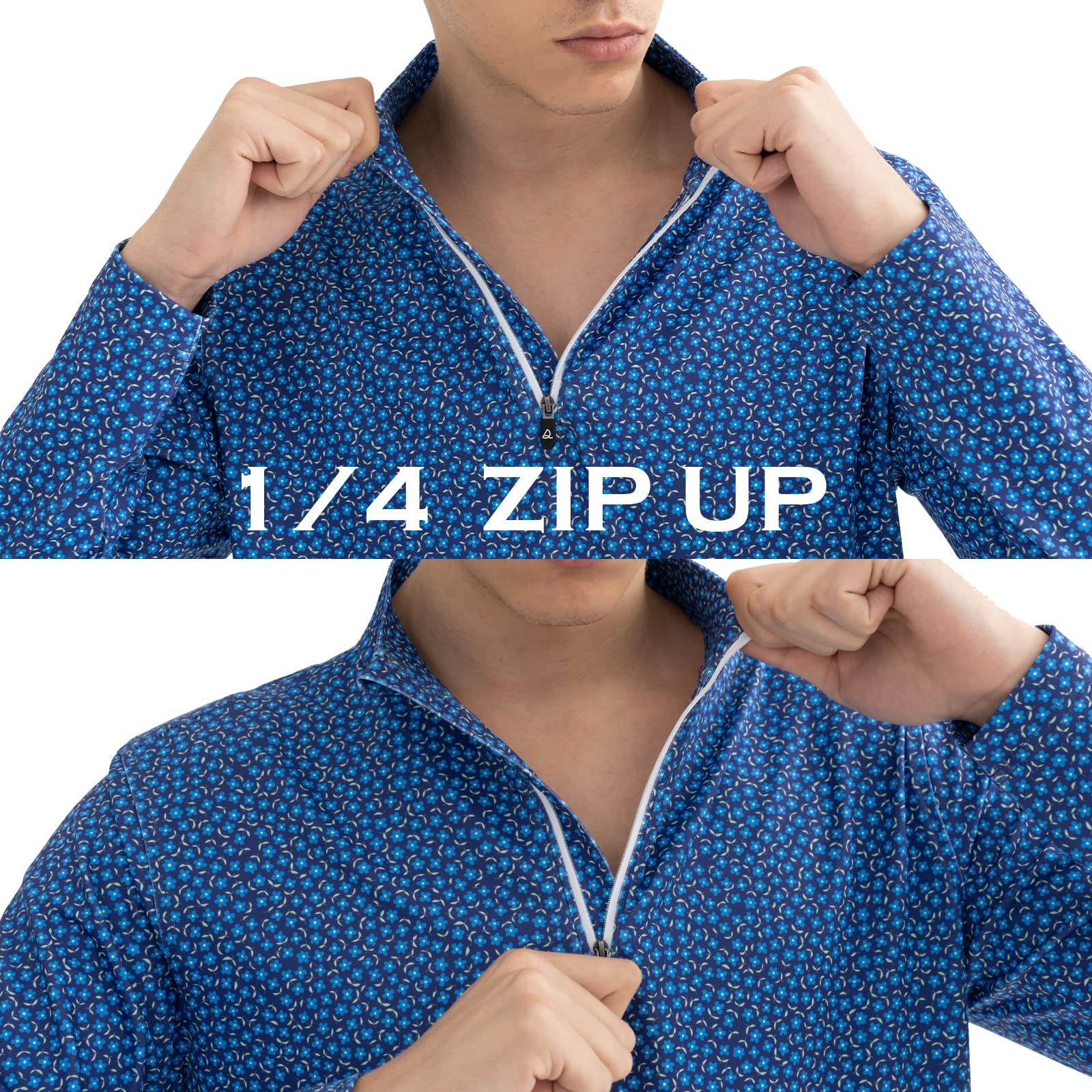 DEOLAX Mens Pullover Shirt 1/4 Zip Long Sleeve Dry Fit Pullover Sweaters Moisture Wicking Performance Golf Pullover for Men