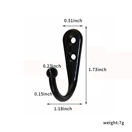 Wall Mounted Coat Hook, Heavy Duty Hooks Shower Hanger Hooks Robe Hooks for Hat Keys Closet Bag Backpack Hanger Spray Black
