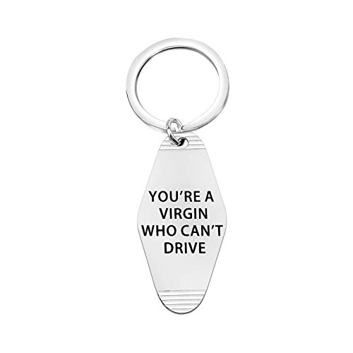 ENSIANTH Hotel Keychain Clueless Inspired Keychain You're a Virgin Who Can't Drive Motel Key Tag (Who Can't Drive)