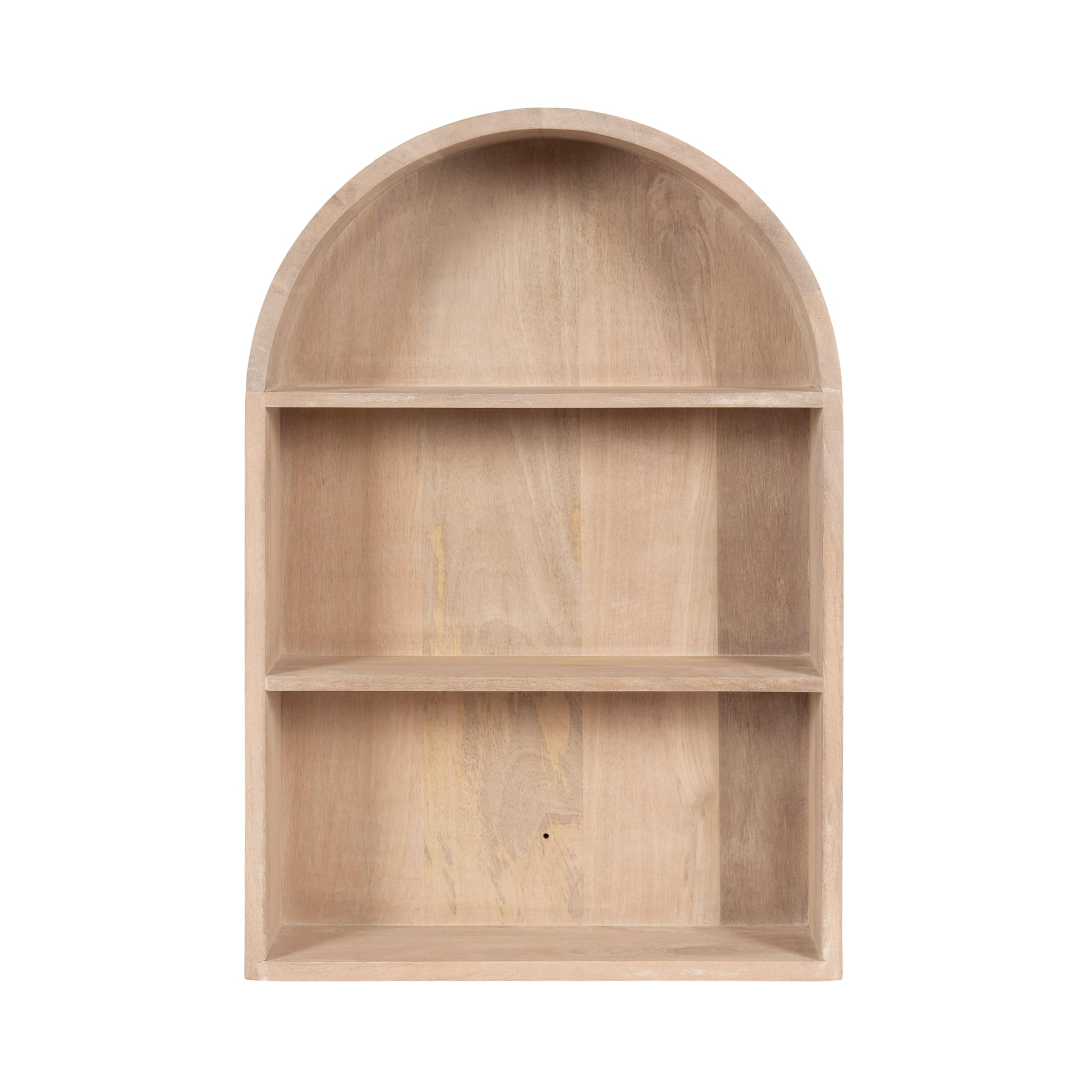 Kate and Laurel Arcott Modern Arched Wall Shelf, 18 x 26, Natural Wood, Transitional Arch Wall Shelves for Over-The-Toilet Storage or Entryway Storage Shelf