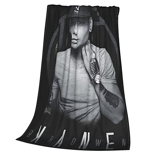 KLENITIZE Kane Singer Brown Flannel Fleece Throw Blanket Lightweight Soft Cozy All Seasons Warm Blanket for Bedding Sofa and Travel 60''X50'', Black