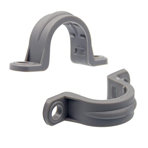 ISPINNER 12pcs 1/2 Inch PVC Pipe Straps, 2 Holes Plastic Conduit Strap for PVC Pipes, Conduit and Cables, UL Listed