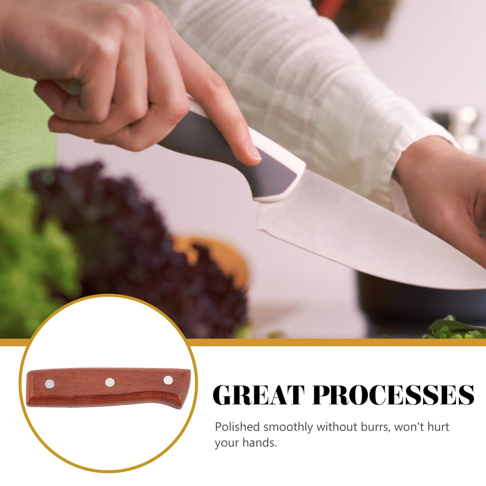 Hemoton Japanese Accessories Kitchen Knife Handle Replacement Ergonomic Cutter Grip Wood Knife Scales DIY Knife Repair Part Knife Making Accessory Knife Making Supplies