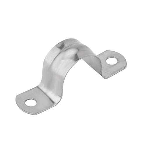 ISPINNER 25pcs M25 Stainless Steel Rigid Pipe Strap for 1 Inch Hose OD, 2 Holes Cable U Bracket Clamp Hanger Tube Strap Tension Clips