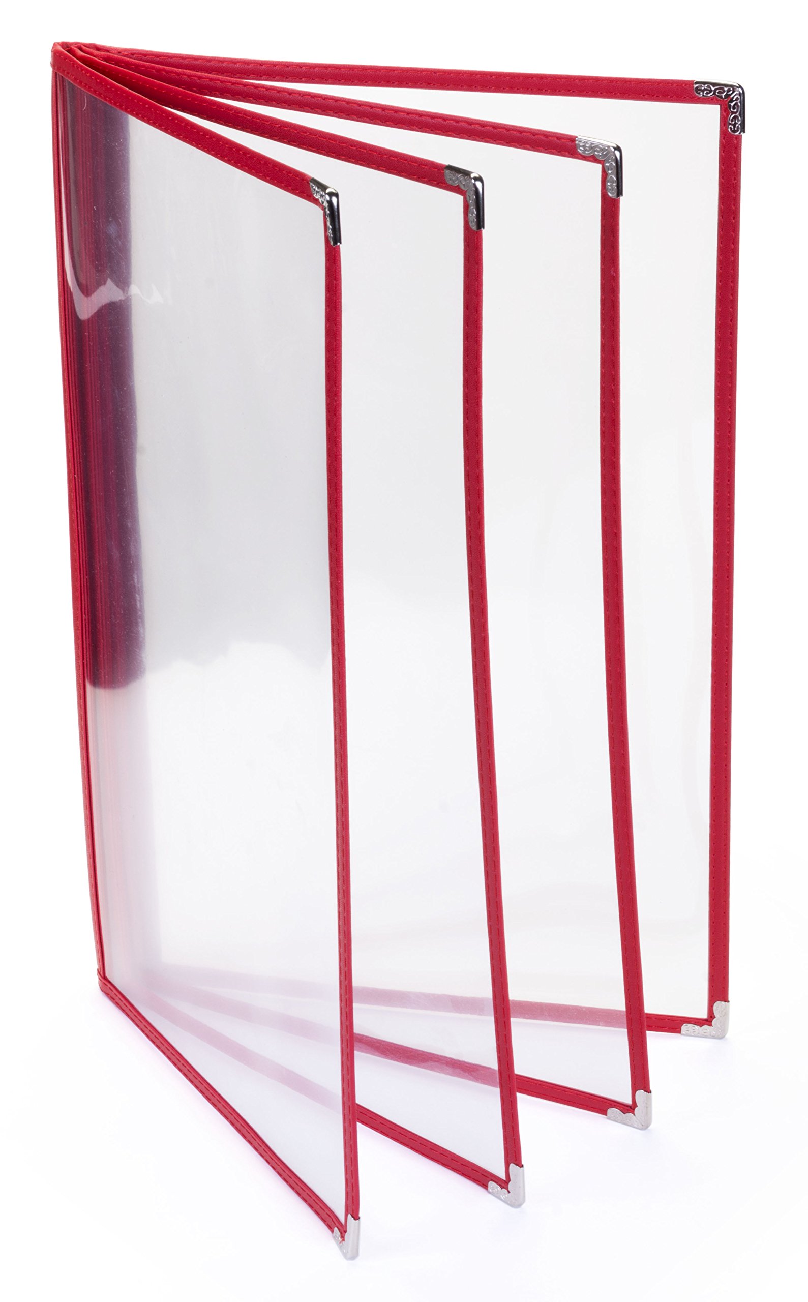Displays2go Book Style Menu Cover Holder, 8.5-Inch by 14-Inch, Set of 10
