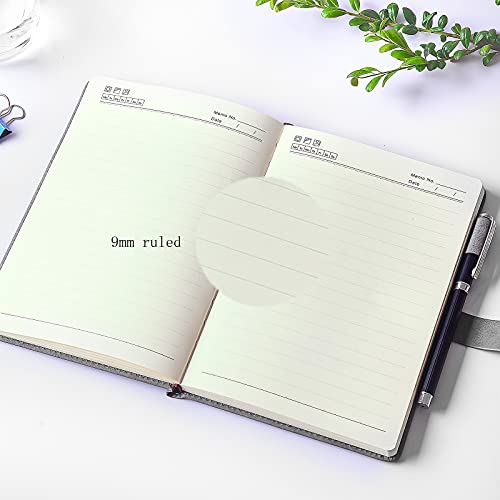 TAKA PRYOR Leather Journal Notebook Lined, Hardcover Magnetic Closure, Personal Writing Notebooks, with Pen Loop,Medium 5.7 x 8.3 inches, 120 GSM Paper Gifts Gray Ruled