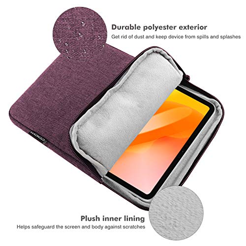 MoKo 12.9 Inch Laptop Sleeve Case Fits iPad Pro 12.9 M2 2022/2021/2020, Galaxy Tab S8+/S9+ 12.4 2022/2023, Surface Laptop Go 12.4", Polyester Bag Fit with Apple Pencil and Smart Keyboard, Purple