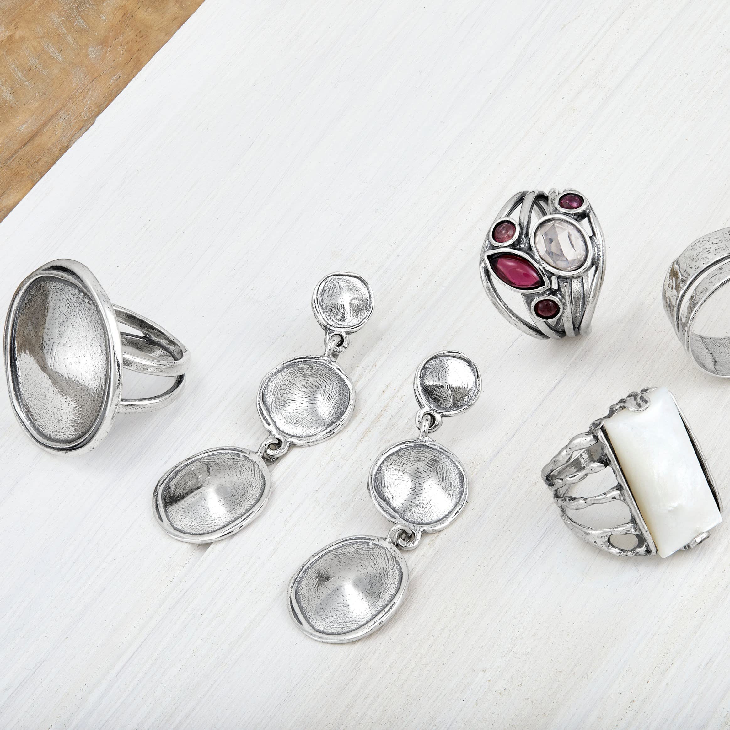 Silpada 'Red Alert' Natural Garnet, Rose Quartz, & Pink Tourmaline Ring in Sterling Silver, Size 8