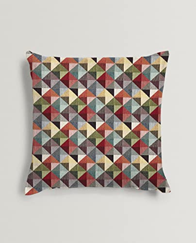 Kt KILOtela Upholstery Fabric by The Yard, Upholstering Furniture, Headboards, Accent Pillows, Handbags, Tote Bags, Window Treatments, Draperies, 110" Width, Triangles, Big, Multi, Black