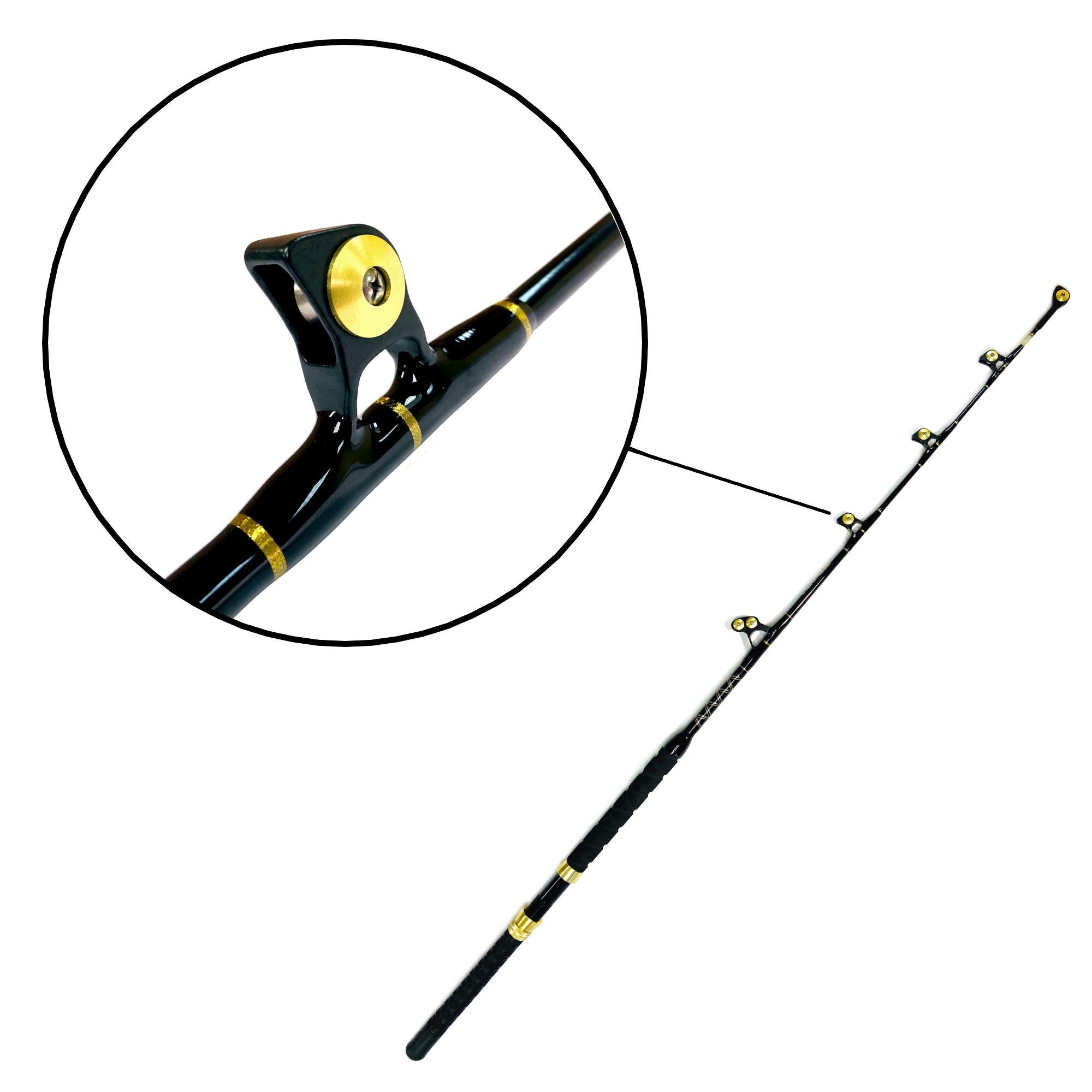 EatMyTackle Roller Guide Saltwater Fishing Rod | Blue Marlin Tournament Edition (60-80lb)