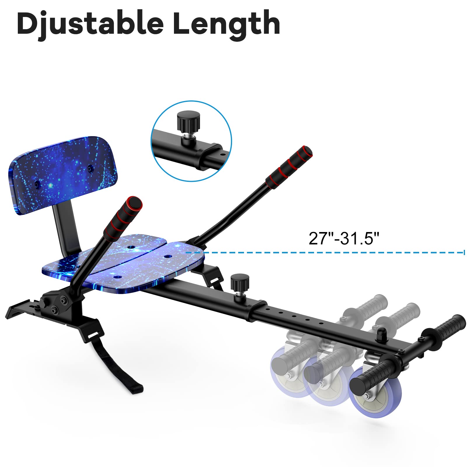 FLYING-ANT Hoverboard Attachment,Hoverboard Kart for Transforming Hoverboard Scooter into Go-Kart(Blue)