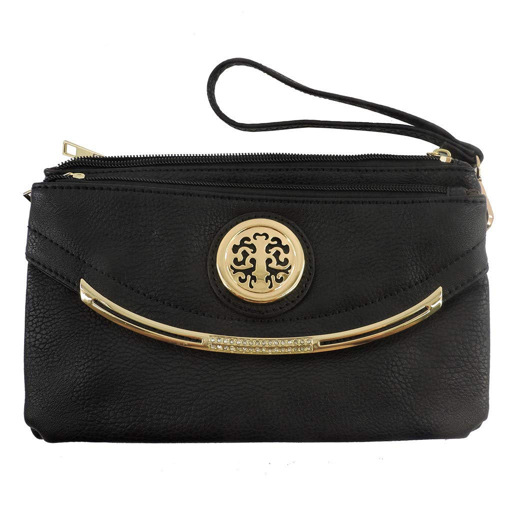 Silver Fever Fashion Crossbody - Hipster Mini Purse - Indie Designed Handbag (Black Accordion)