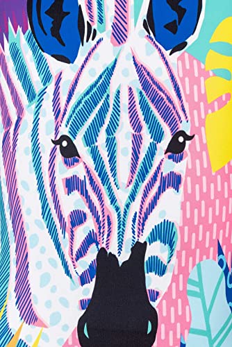 Destira Girls Gymnastic Leotards, Mod Zebra Multicolored Striped Zebra Head Dance, Ballet Tank, Adult Small