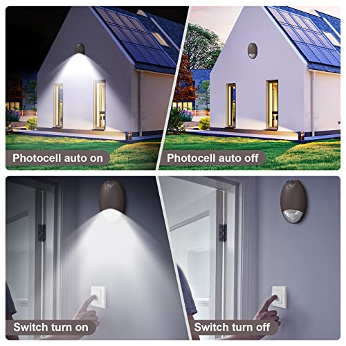 Outdoor Led Emergency Light with Battery Backup Photocell Sensor Self Test Diagnostics, Aluminum Exterior Waterproof Commercial Wall Pack Emergency Lighting Fixtures 120-277VAC UL Certified (2 Pack)