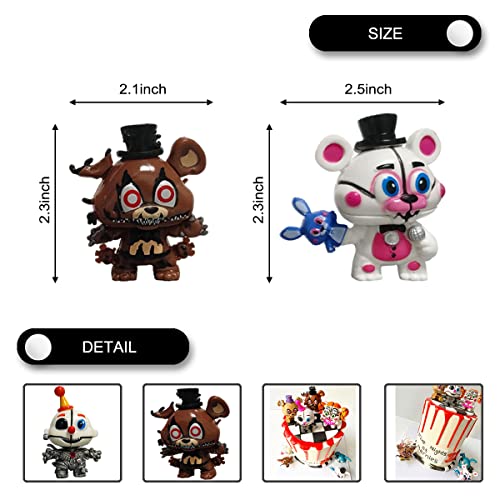 OULUN Birthday Party Cake Toppers For Five Nights at Freddy's, Kids Birthday Party Cake Decorating Supplies(8pcs)