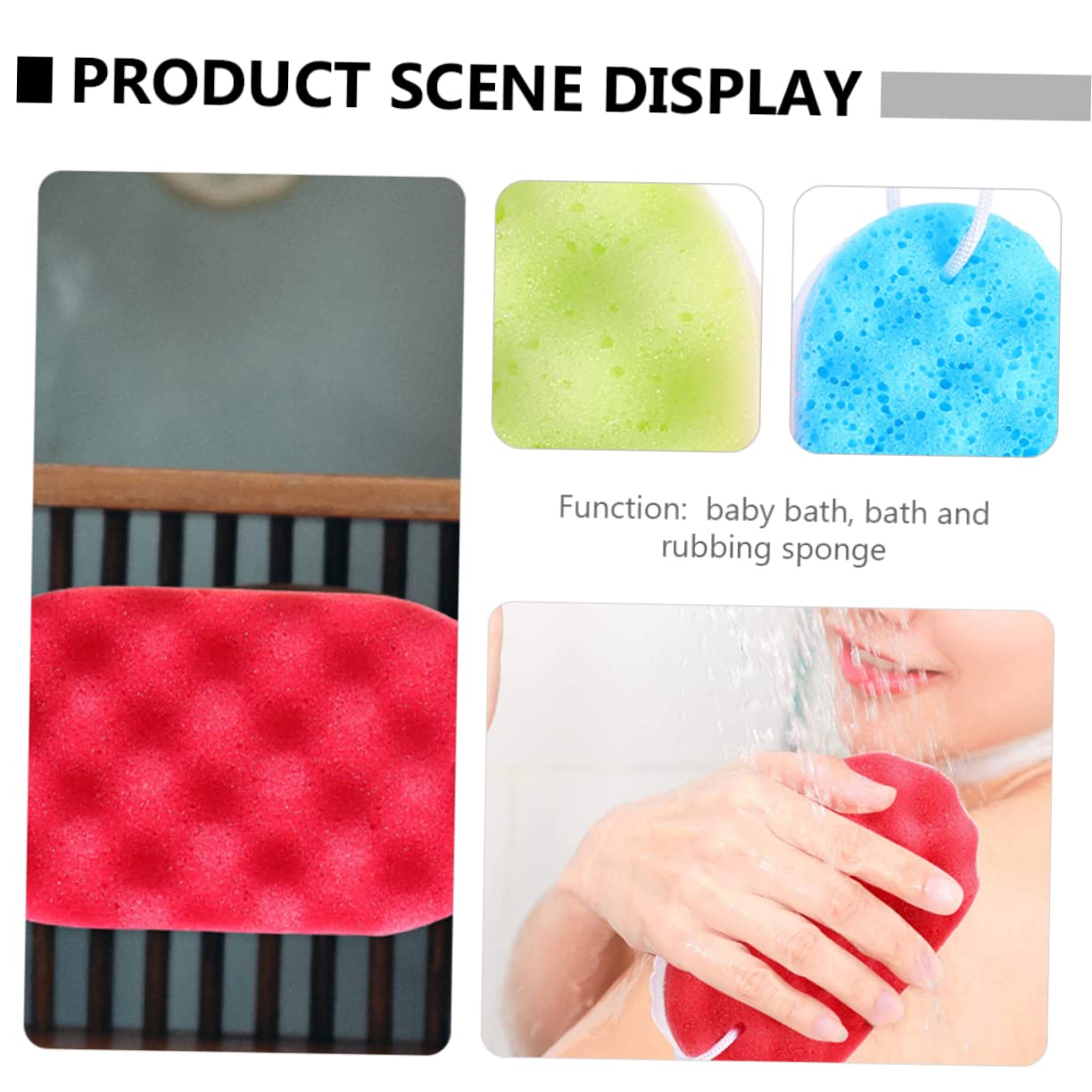 LALAFINA 6pcs Three Layer Bath Sponge Body Wash Scrubber Scalp Scrubber Cleaning Sponge Body Shower Sponges Foam Sea Sponge Handheld Bath Scrubber Bath Shower Sponge Bath Exfoliating Sponge