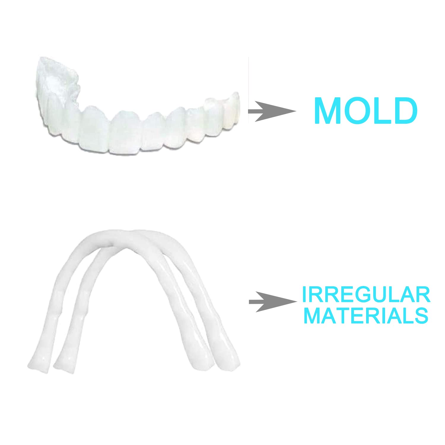 GAWEI Smile Teeth Customizable Temporary Perfect Fake Teeth Molds Braces for Snap in Instant &Confidence Smile Dentures Teeth for Upper and Lower Jaw, Nature and Comfortable 3 sets
