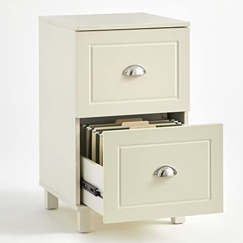 Target Marketing Systems Bradley Collection Drawer Cabinet with Metal Handles for Home Office Organization, Fits Letter-Size File, 2, White