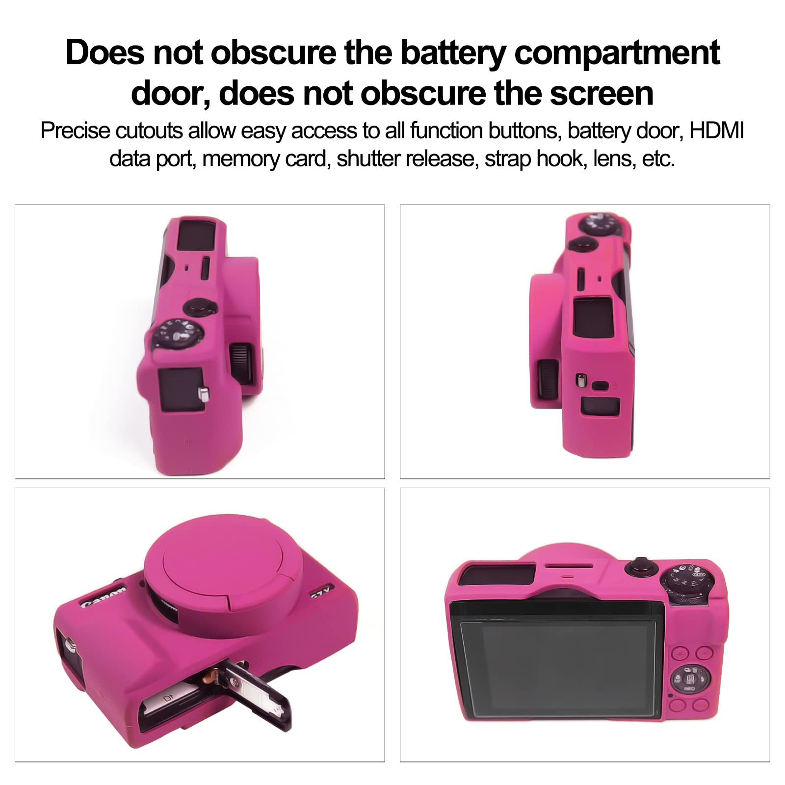 Easy Hood Case for Canon Powershot G7 X Mark III Digital Camera, Soft Silicone Protective Cover with Removable Lens Cover for Canon Powershot G7X Mark III DSLR Camera (Rose)