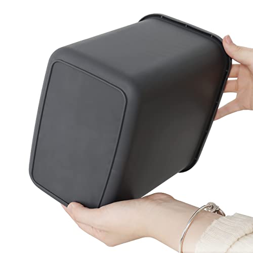 kubvici 6L Mini Trash Can 1.6 Gallon Trash Can Set of 3 Suitable for Bathroom, Car, Bedroom, Kitchen, Office, Living Room (Charcoal Gray, 3)