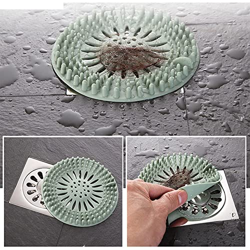 Hair Drain Catcher, Round Shower Drain Covers for Shower, Silicone Hair Catchers,Easy to Install and Clean Suit for Bathroom Bathtub and Kitchen Drain Protector 4 Pack
