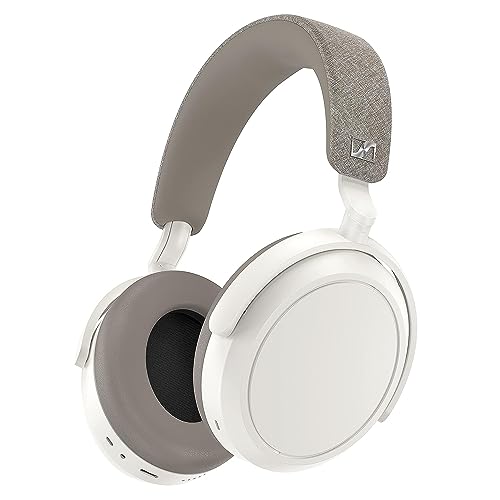 Sennheiser Momentum 4 Wireless Headphones - Bluetooth Headset for Crystal-Clear Calls with Adaptive Noise Cancellation, 60h Battery Life, Customizable Sound - White )