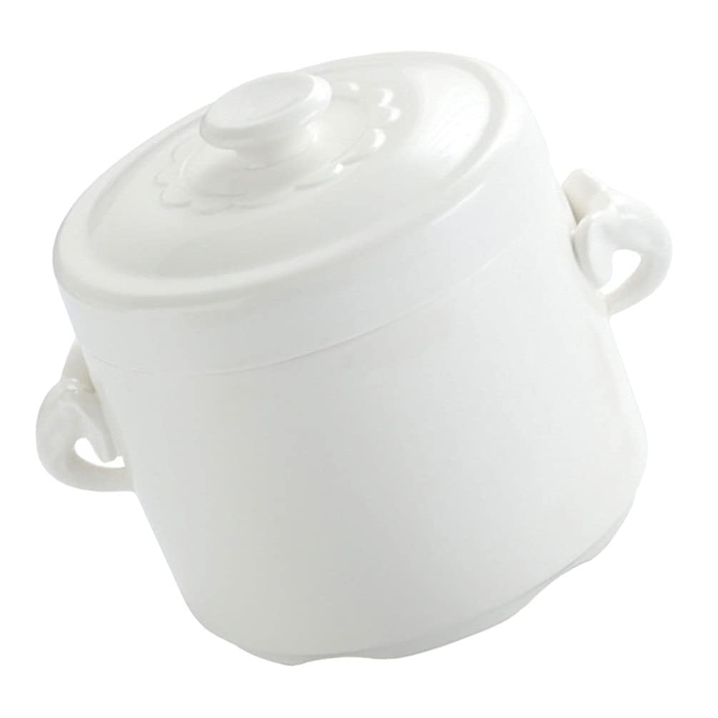 Hemoton Stew Pot Small Ceramic Stew Pot Miso Soup Bowl With Lid Chinese Style Bowl For Birds Nest Tonic Noodle Soup Salad Pasta - 9.3Oz(275ml)