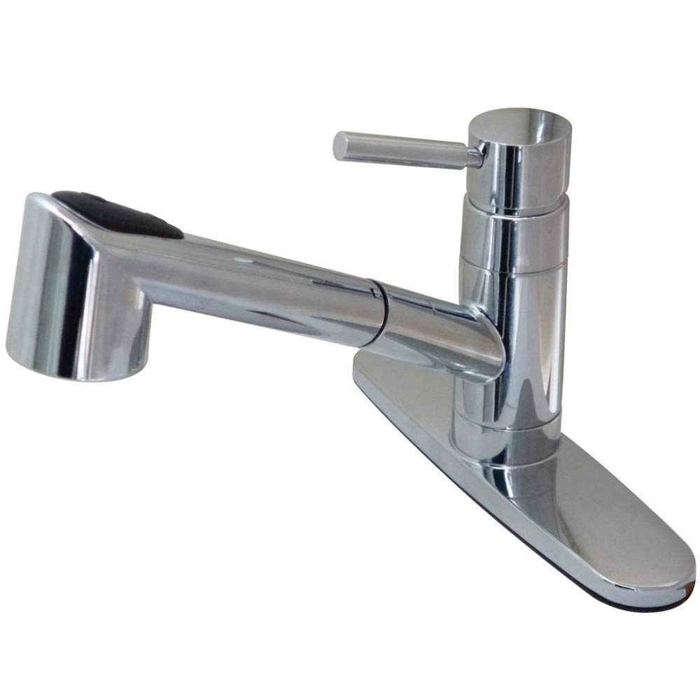 Kingston Brass GSC8571WDL Gourmetier Wilshire 8-Inch Centerset Single Handle Kitchen Faucet with Pull-Out Sprayer , Polished Chrome