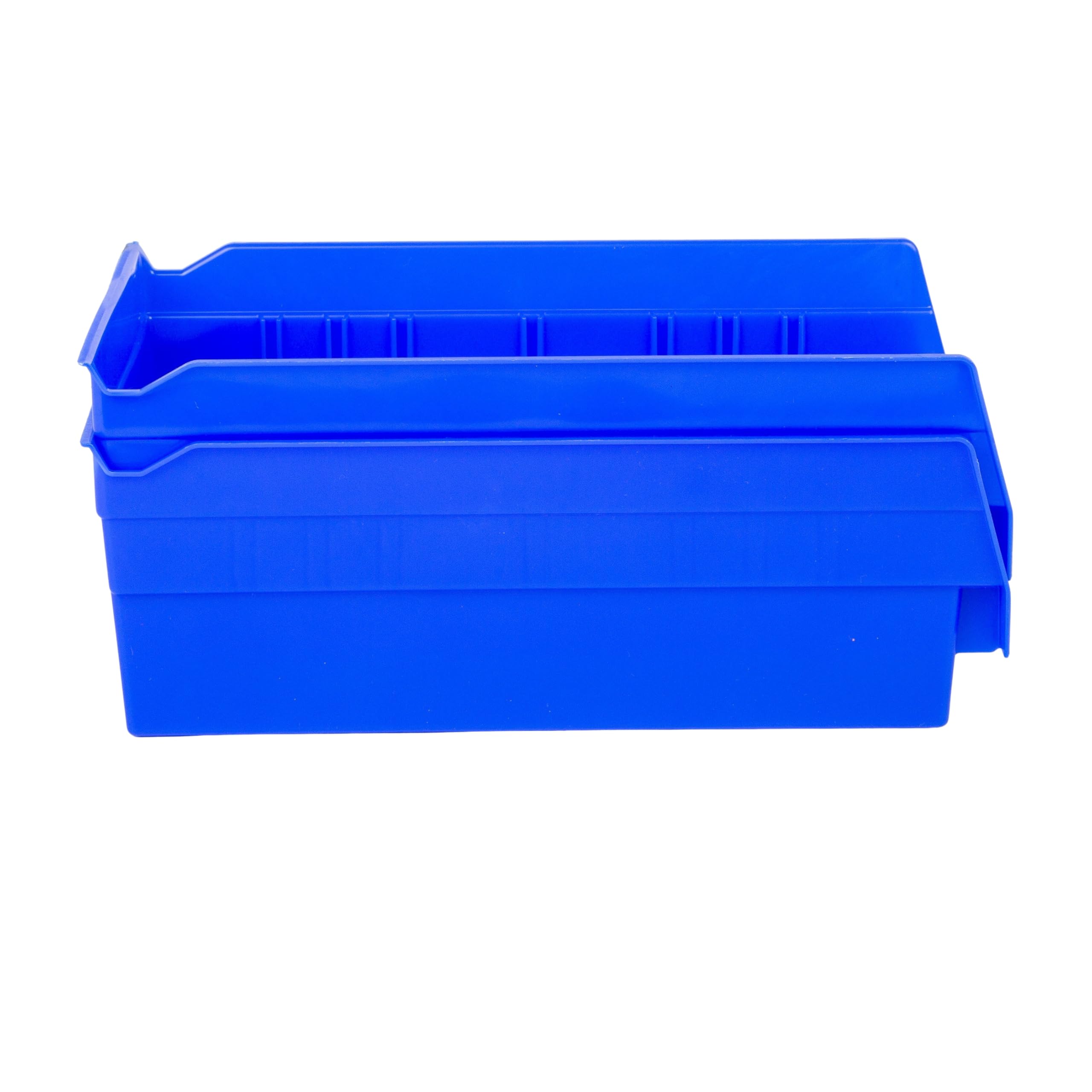 Hudson Exchange 12 x 6 x 4" Plastic Nesting Storage 12β Shelf Bin Container - 15 lb Capacity (Blue)