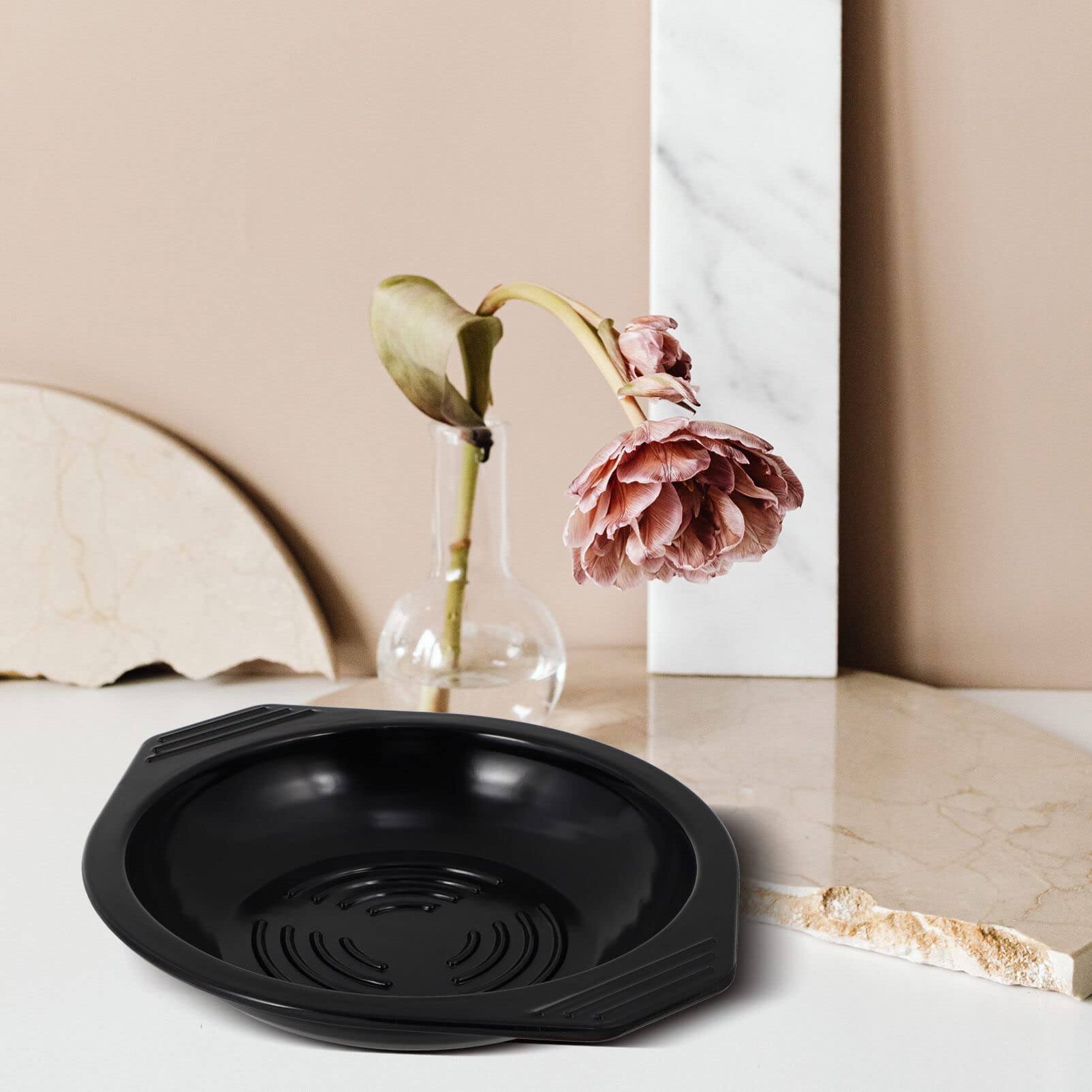 Hemoton Stone Bowl Trivet Bibimbap Bowl Tray Melamine Hot Pot Holder Mats for Korean Dolsot Soup Bowl Heat Resistant Pads Black