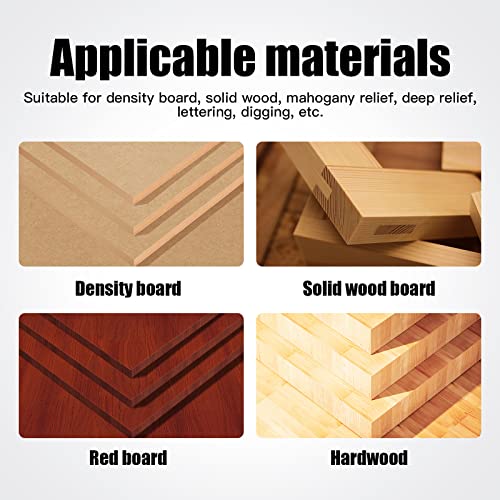 HUHAO 5PCS CNC Router Bits 20 Degree 1/8 Shank 2 Flutes 0.1mm Tip Engraving V Bits CNC Wood Carving Bit Straight Engraving V Groove Bit Engraving Tool Bits for Wood, Plywood, MDF, Stainless Steel