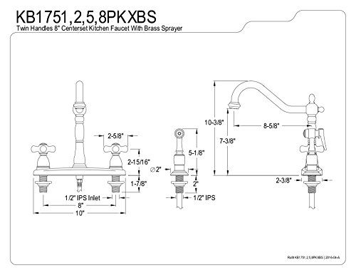 Kingston Brass KB1755PKXBS Duchess Centerset Kitchen Faucet, 8-5/8", Oil Rubbed Bronze