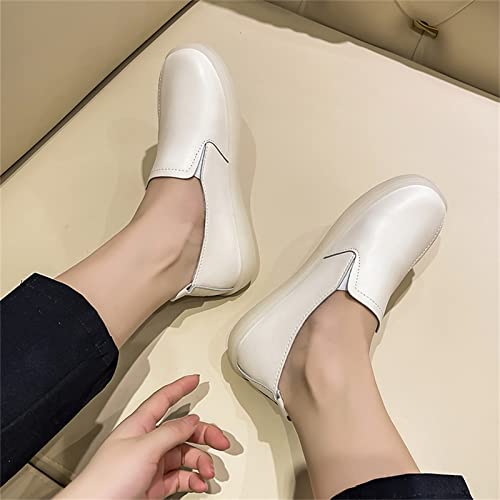 FASDNENDYS Fashion Summer and Autumn Women Casual Shoes Flat Soft Bottom Solid Color White and Comfortable Summer Sandals