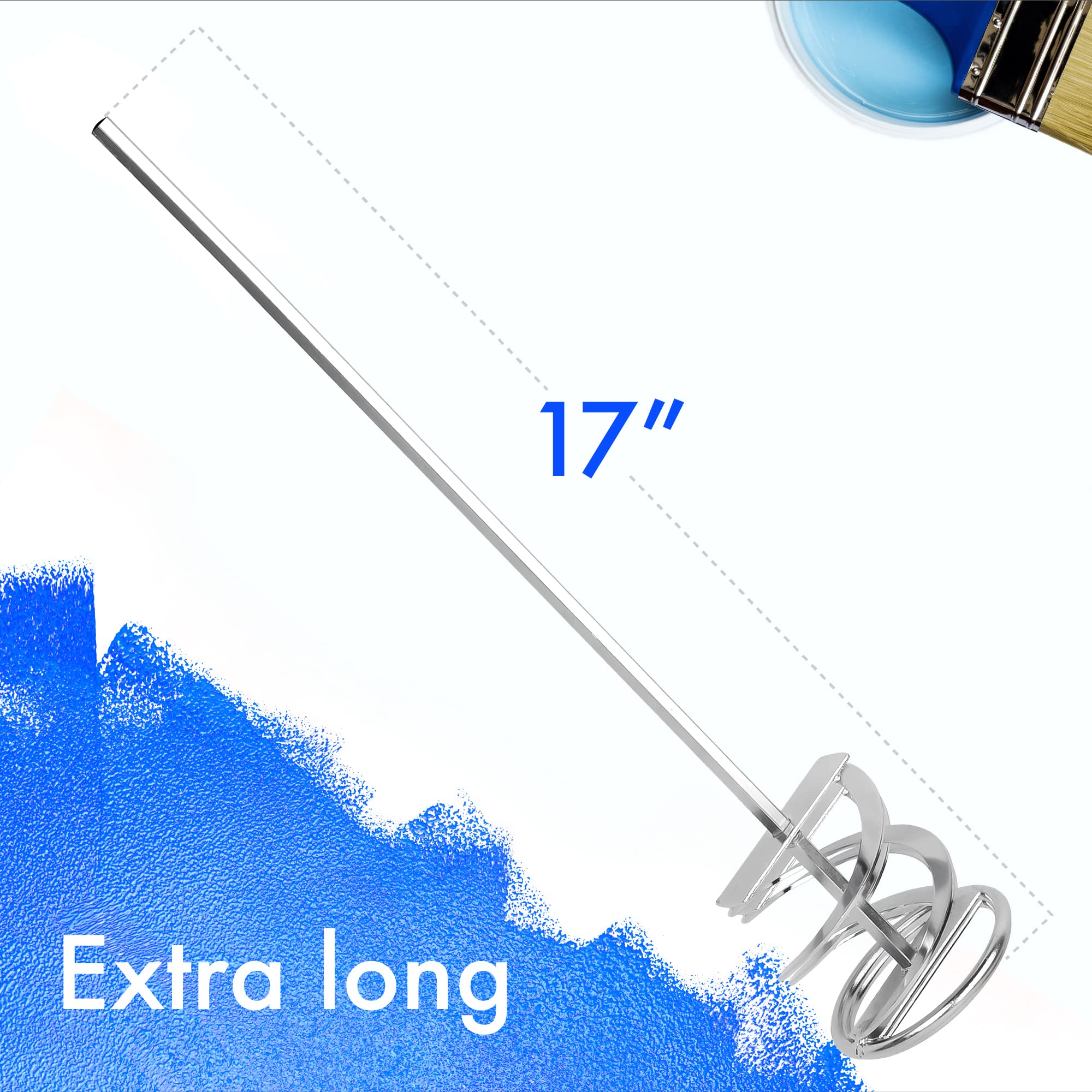 IMPRESA - [2 Pack] Paint Mixer for Drill - Extra Long Rust Proof Drill Mixer - Paint Stirrer Drill Attachment - Easy Cleaning Drill Paddle - Paint Stirrers - Paint Mixer for Drill 5 Gallon