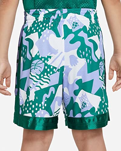 Nike Big Boys' Dri-FIT Elite Basketball Shorts (Large, Light Thistle/Malachite/White)